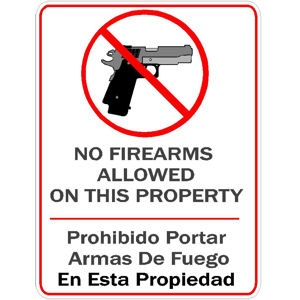 No Firearms Allowed On This Property - Vinyl Sticker at Sticker Shoppe