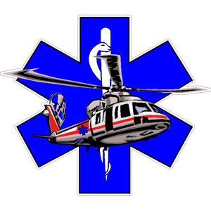 Flight Medic Star Of Life With Helicopter - Sticker at Sticker Shoppe