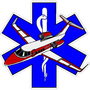Flight Medic Star Of Life With Jet - Sticker at Sticker Shoppe
