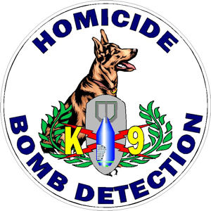 Homicide Bomb Detection K-9 Vinyl Sticker at Sticker Shoppe