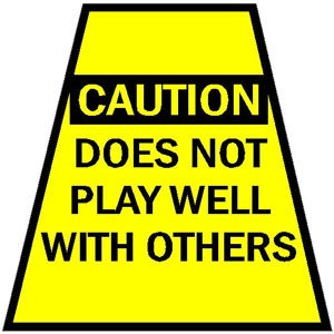 Caution Does Not Play Well With Others Helmet Tet - Vinyl Sticker at ...