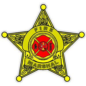 5 Point Fire Marshal Badge Vinyl Sticker at Sticker Shoppe