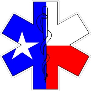 State of Texas Star of Life Vinyl Sticker at Sticker Shoppe
