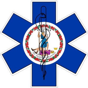 State of Virginia Star of Life - Decal at Sticker Shoppe