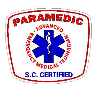 South Carolina Certified Paramedic Vinyl Sticker at Sticker Shoppe