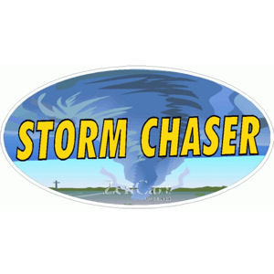 Storm Chaser - Oval Sticker at Sticker Shoppe