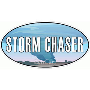 Storm Chaser - White Lettering Oval Sticker at Sticker Shoppe