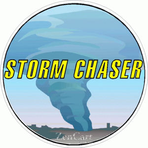 Storm Chaser - Yellow Lettering Sticker at Sticker Shoppe