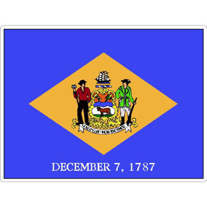 State Of Delaware - Vinyl Flag Sticker at Sticker Shoppe