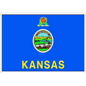 State Of Kansas - Vinyl Flag Sticker at Sticker Shoppe