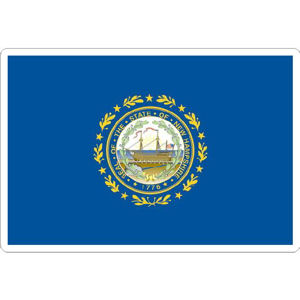 State Of New Hampshire - Vinyl Flag Sticker at Sticker Shoppe