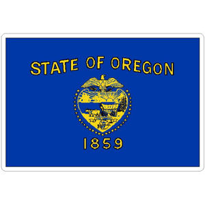 State Of Oregon - Vinyl Flag Sticker at Sticker Shoppe