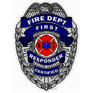 Fire Department First Responder Badge - Decal at Sticker Shoppe