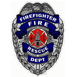 Firefighter Fire Rescue Department Badge - Decal at Sticker Shoppe