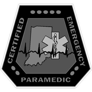 Subdued Indiana Certified Emergency Paramedic - Sticker at Sticker Shoppe
