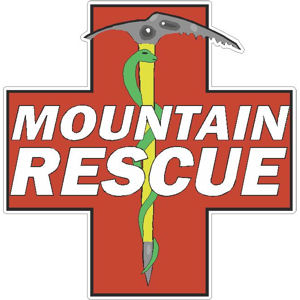 Mountain Rescue Cross - Sticker at Sticker Shoppe