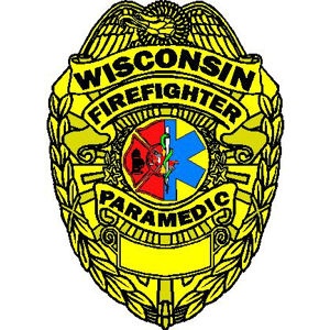 Wisconsin Firefighter Paramedic Badge - Vinyl Sticker at Sticker Shoppe