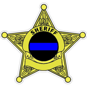 5 Star Sheriff Thin Blue Line Badge - Decal at Sticker Shoppe