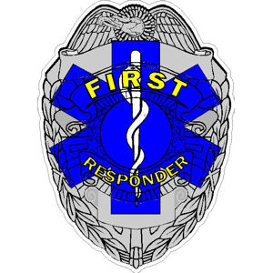 First Responder Star Of Life Badge - Decal at Sticker Shoppe