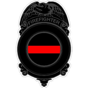 Thin Red Line Firefighter Badge - Decal at Sticker Shoppe