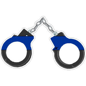Thin Blue Line Police Handcuffs - Decal at Sticker Shoppe
