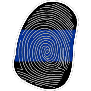 Thin Blue Line Police Fingerprint - Decal at Sticker Shoppe