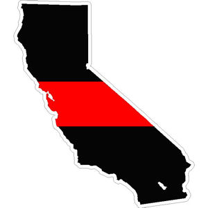 State of California Thin Red Line Vinyl Sticker at Sticker Shoppe