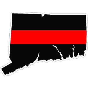 State of Connecticut Thin Red Line - Decal at Sticker Shoppe