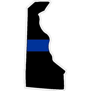 State of Delaware Thin Blue Line - Decal at Sticker Shoppe