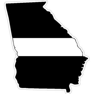 State of Georgia Thin White Line Vinyl Sticker at Sticker Shoppe