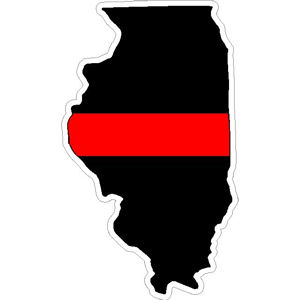 State of Illinois Thin Red Line - Decal at Sticker Shoppe