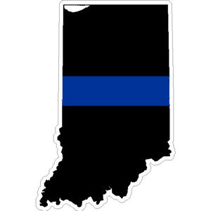State of Indiana Thin Blue Line - Decal at Sticker Shoppe