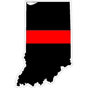 State of Indiana Thin Red Line - Decal at Sticker Shoppe