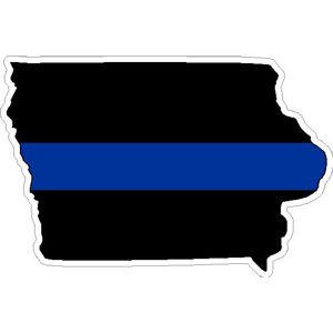 State of Iowa Thin Blue Line - Decal at Sticker Shoppe