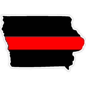 State of Iowa Thin Red Line - Decal at Sticker Shoppe