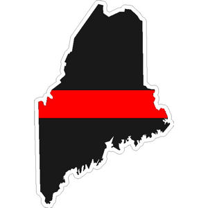 State of Maine Thin Red Line - Decal at Sticker Shoppe
