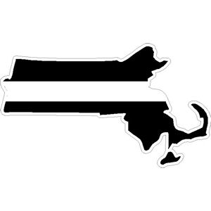 State of Massachusetts Thin White Line - Decal at Sticker Shoppe