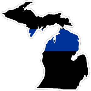 State of Michigan Thin Blue Line - Decal at Sticker Shoppe