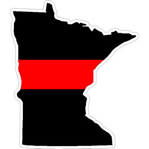 State of Minnesota Thin Red Line Vinyl Sticker at Sticker Shoppe