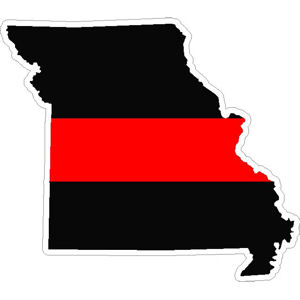 State of Missouri Thin Red Line - Decal at Sticker Shoppe