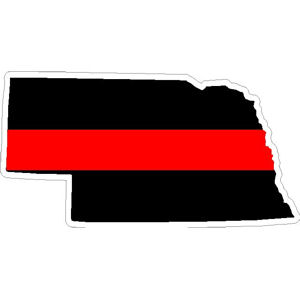 State of Nebraska Thin Red Line - Decal at Sticker Shoppe
