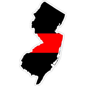 State of New Jersey Thin Red Line - Decal at Sticker Shoppe