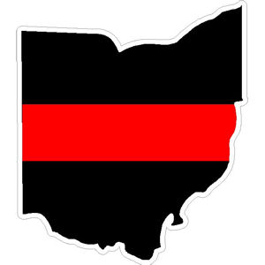 State of Ohio Thin Red Line Vinyl Sticker at Sticker Shoppe