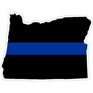 State of Oregon Thin Blue Line - Decal at Sticker Shoppe