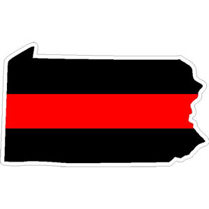 State of Pennsylvania Thin Red Line - Decal at Sticker Shoppe