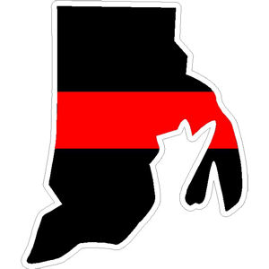 State of Rhode Island Thin Red Line - Decal at Sticker Shoppe