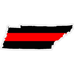 State of Tennessee Thin Red Line - Decal at Sticker Shoppe