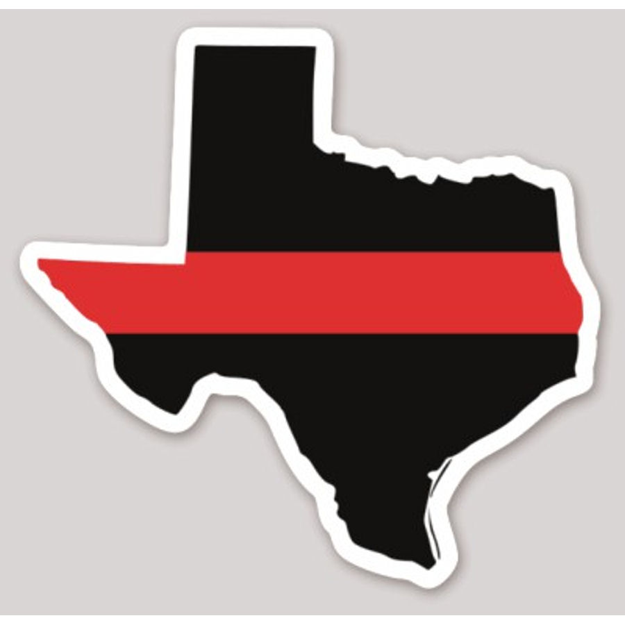 State of Texas Thin Red Line - Decal at Sticker Shoppe