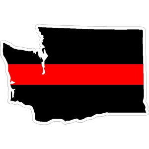 State of Washington Thin Red Line - Decal at Sticker Shoppe
