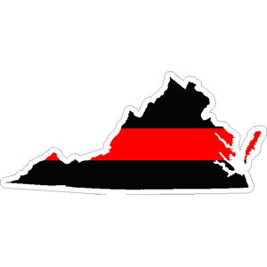 State of Virginia Thin Red Line - Decal at Sticker Shoppe